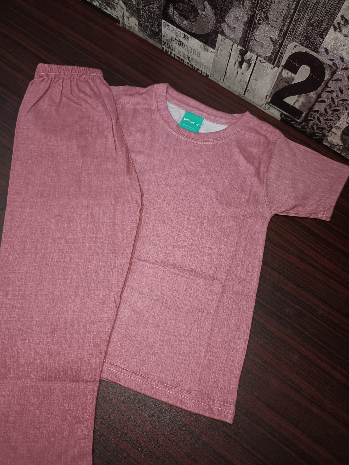 Pinkish Texture Kids Night Dress - Pari Fashion